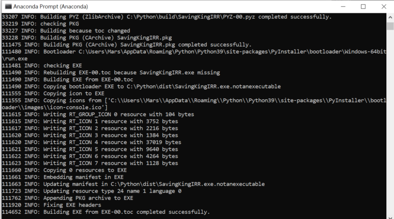 如何使用pyinstaller將py檔轉為exe檔? pyinstaller -F SavingKingIRR.py ,無python環境也可 ...