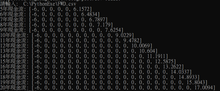 Python如何讀取csv逗點分隔檔(每列內容為現金流),計算香港保單富衛人壽(FWD)盈聚優裕(UFE1)IRR,免費下載IRR計算機 - 儲蓄保險王