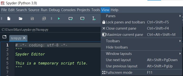 Python: Spyder介面如何改為垂直分割?View -> Windows layouts -> Vertical split,若沒出現Vertical split怎麼辦? Tools ...